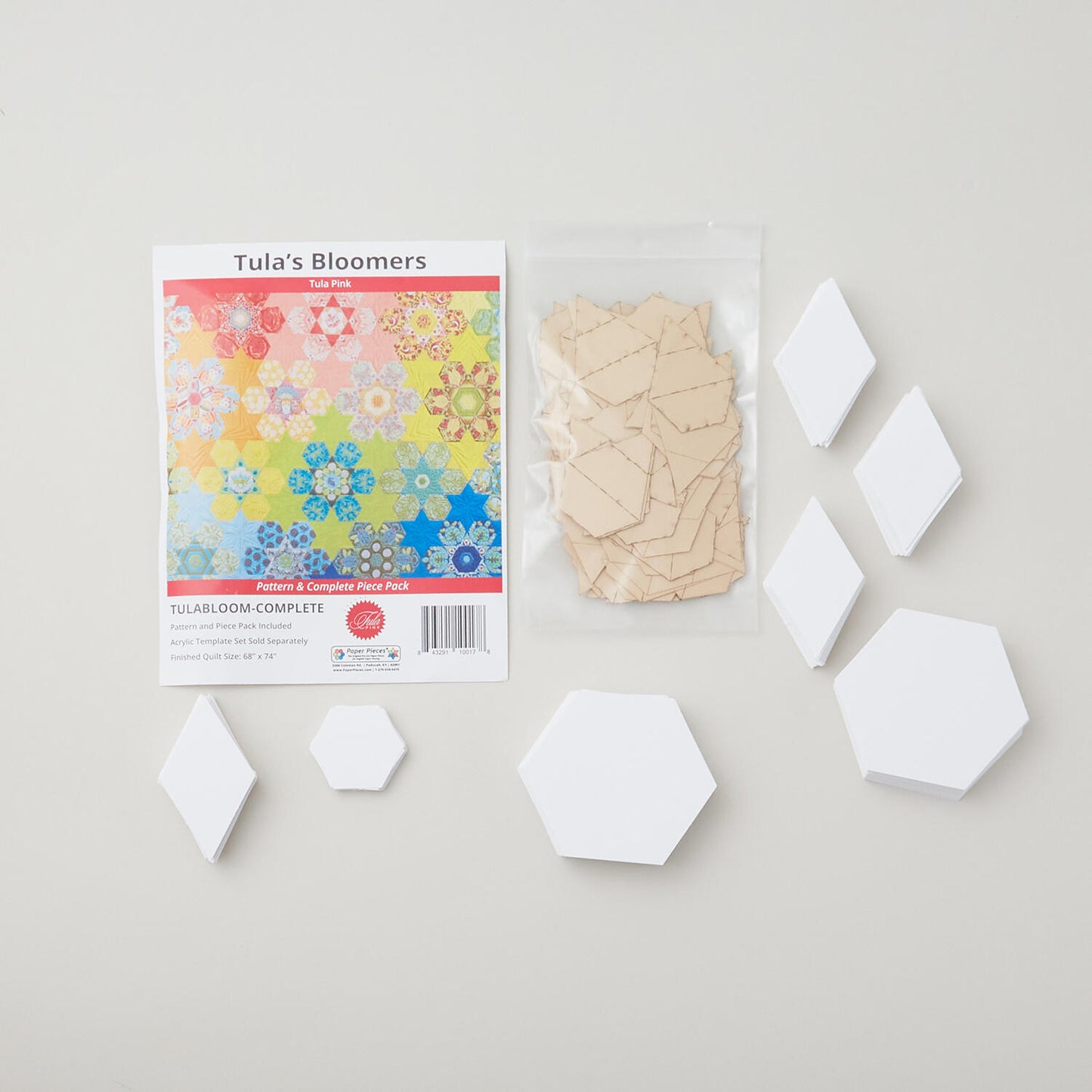 Tula Pink Tula's Bloomers Quilt Pattern and English Paper Piece Pack