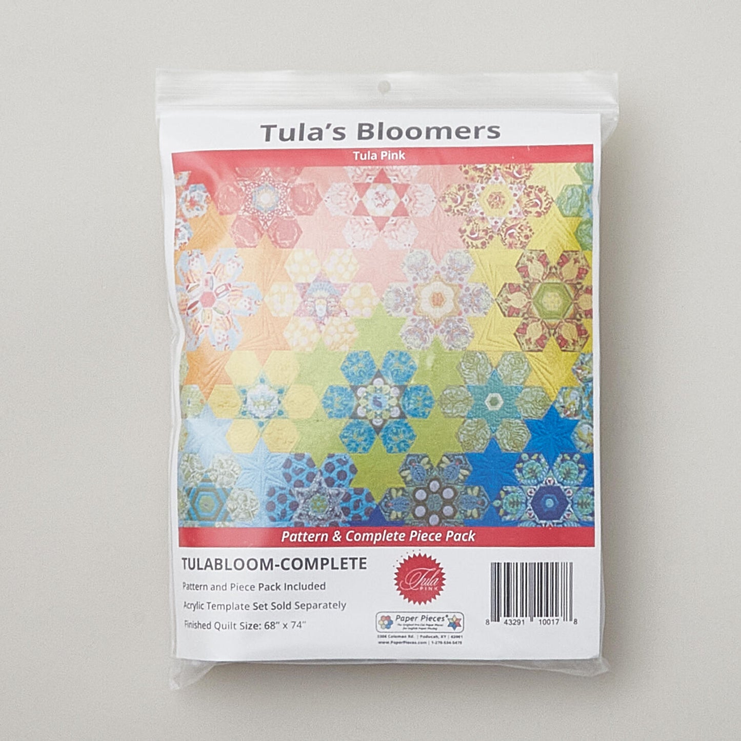 Tula Pink Tula's Bloomers Quilt Pattern and English Paper Piece Pack
