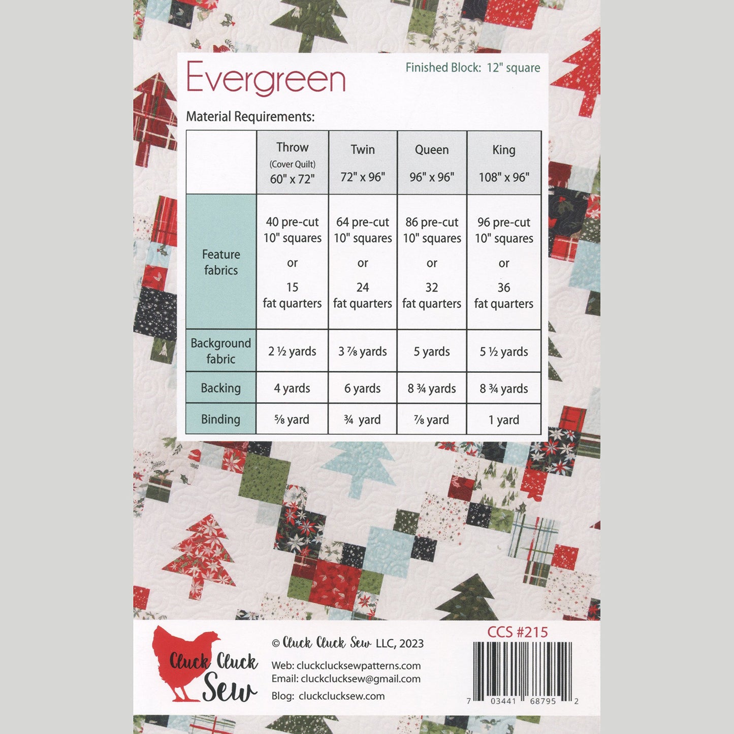 Evergreen Quilt Pattern