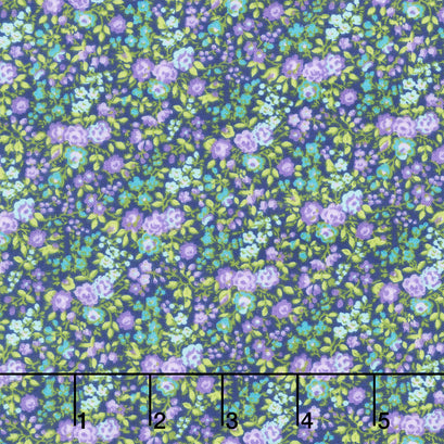 Keepsake Calico - Flower Fields Purple Yardage