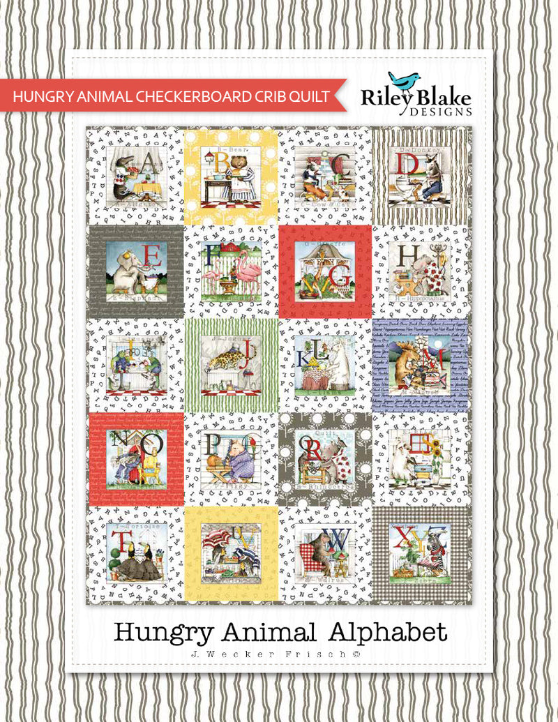 Hungry Animal Checkerboard Crib Quilt