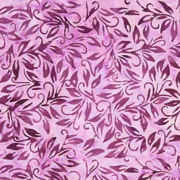 Rainbow Batiks Favorites - Leaf Swirl Purple Lavender 2 Yard Cut