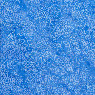 Rainbow Batiks Favorites - Mosaic Flower Blue Blueberry 5 Yard Cut