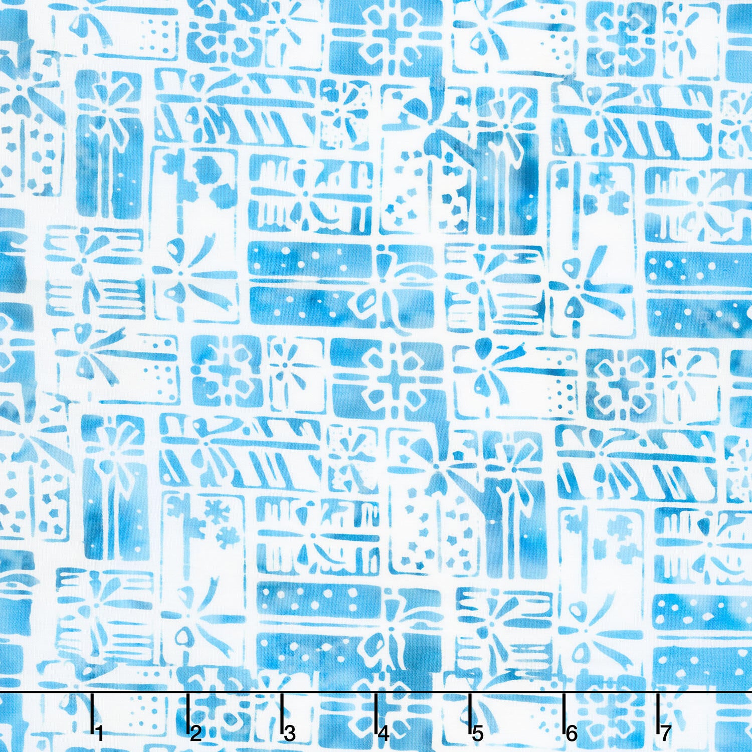 Snowfall Batiks - Wrapped Presents White Yardage