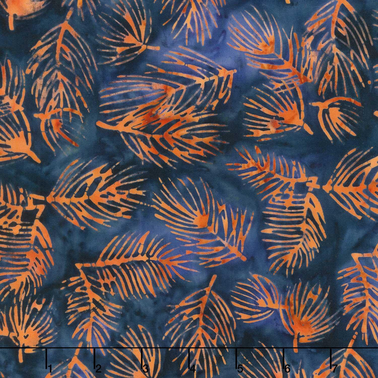 Fall Flair Batiks - Pine Needles Blue Navy Yardage