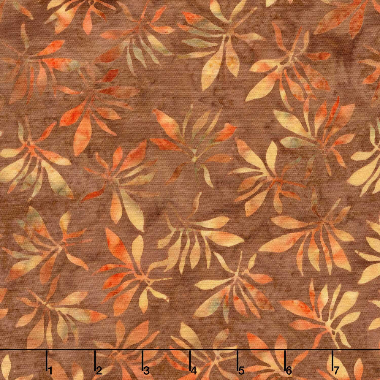 Fall Flair Batiks - Leaves Brown Cinnamon Yardage