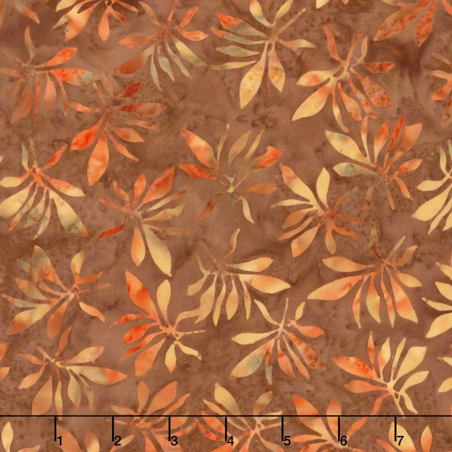 Fall Flair Batiks - Leaves Brown Cinnamon Yardage