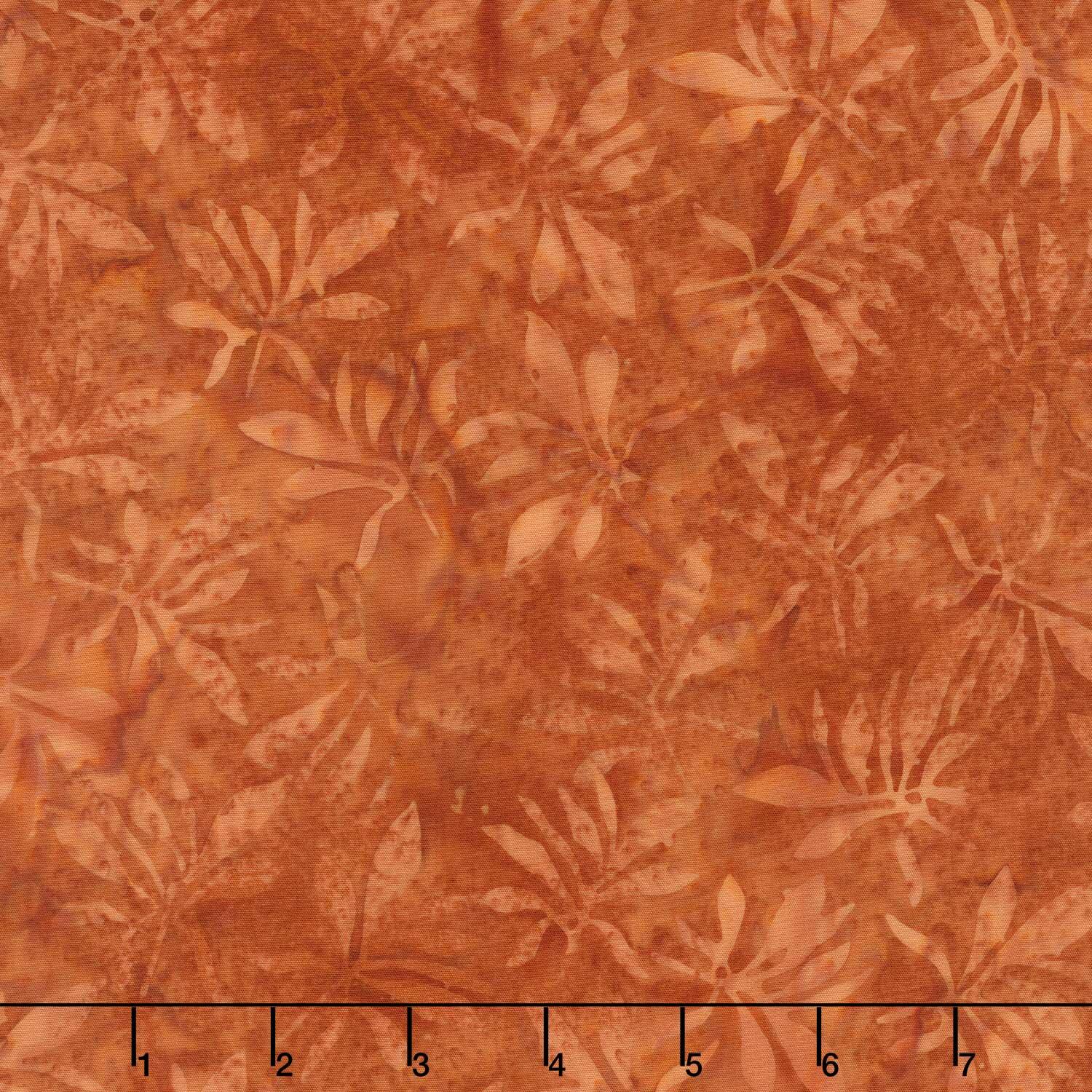 Fall Flair Batiks - Leaves Red Brick Yardage