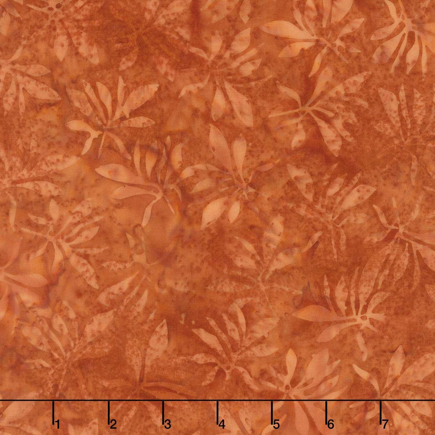 Fall Flair Batiks - Leaves Red Brick Yardage
