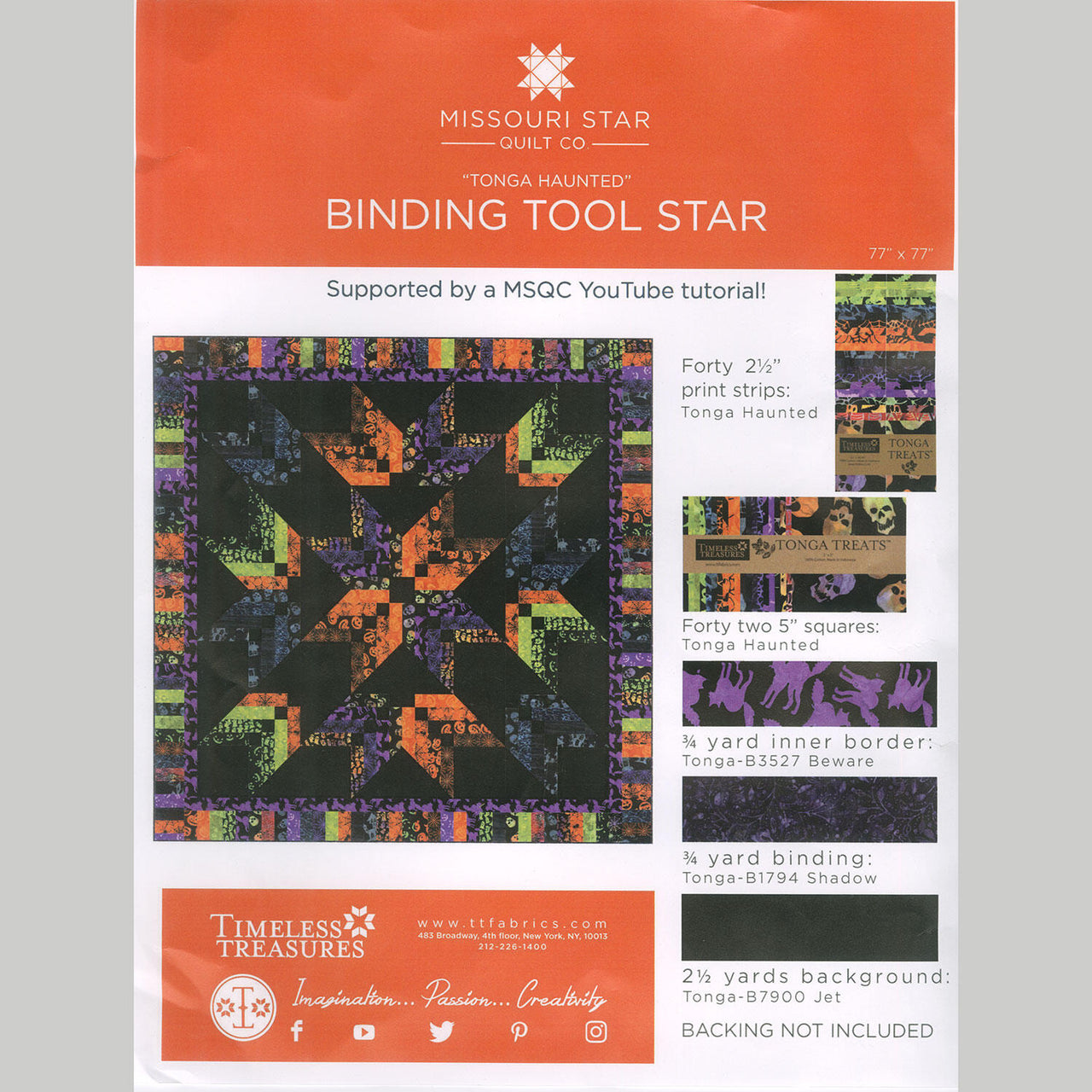 Missouri Star Tonga Haunted Binding Tool Star Quilt Kit