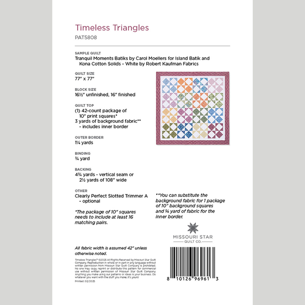 Timeless Triangles Quilt Pattern by Missouri Star