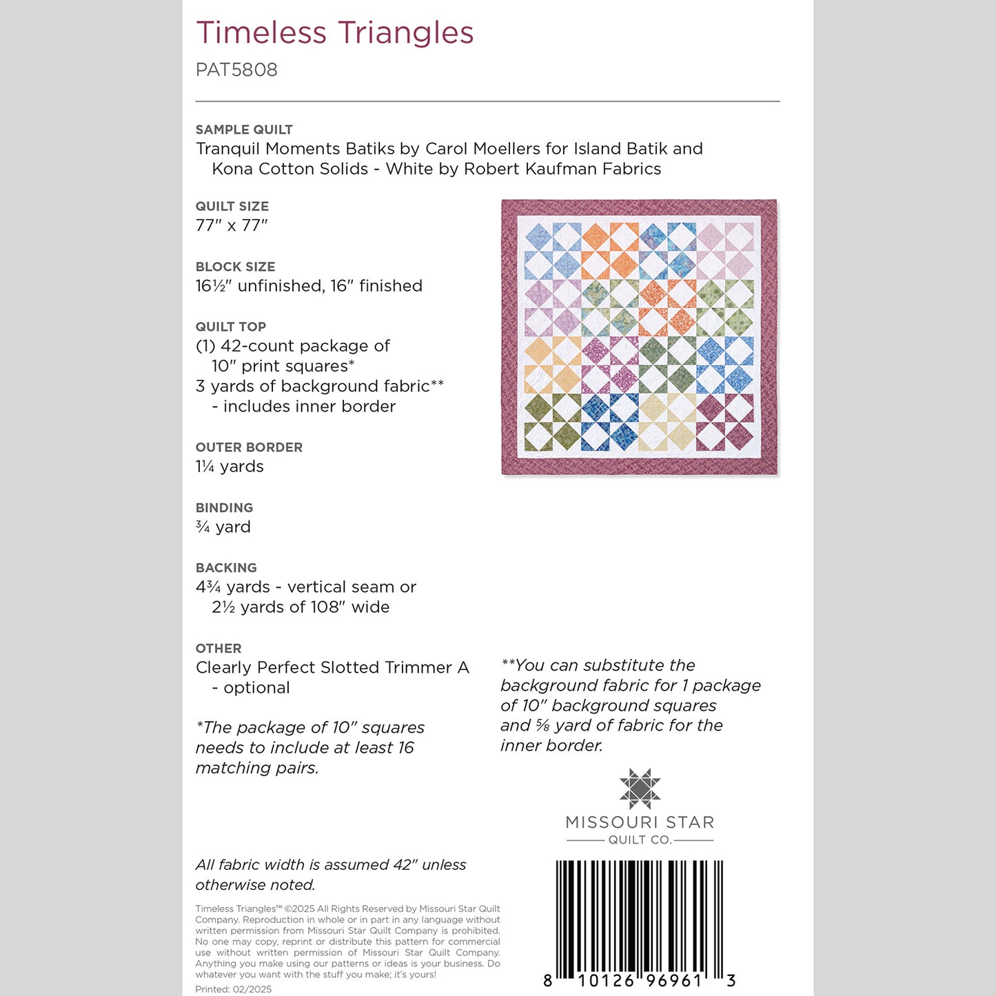 Digital Download - Timeless Triangles Quilt Pattern by Missouri Star