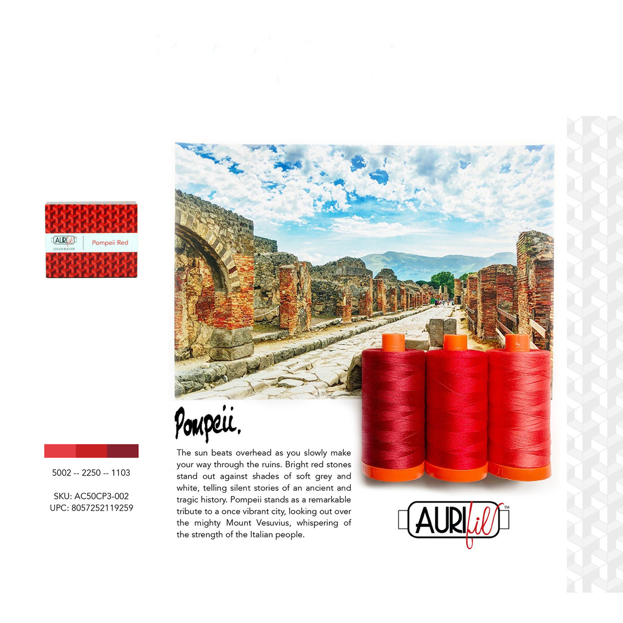 AURIfil™ Color Builder Thread of the Month - Month 2 Pompeii Red