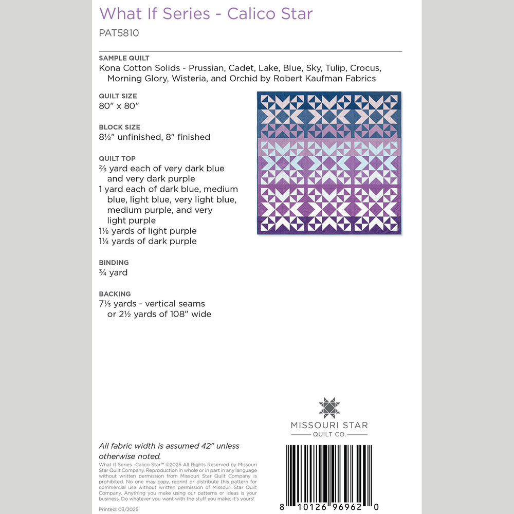 What If Series - Calico Star Quilt Pattern by Missouri Star