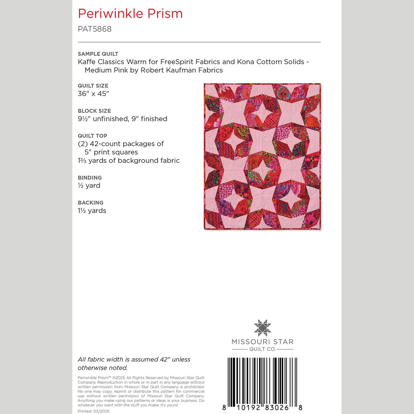 Periwinkle Prism Quilt Pattern by Missouri Star