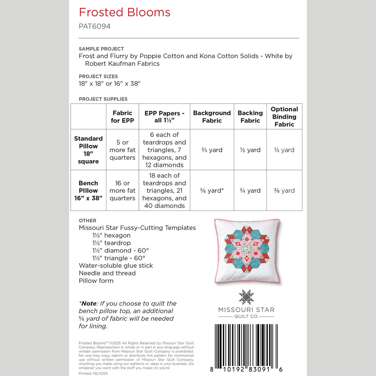 Frosted Blooms Quilt Pattern by Missouri Star