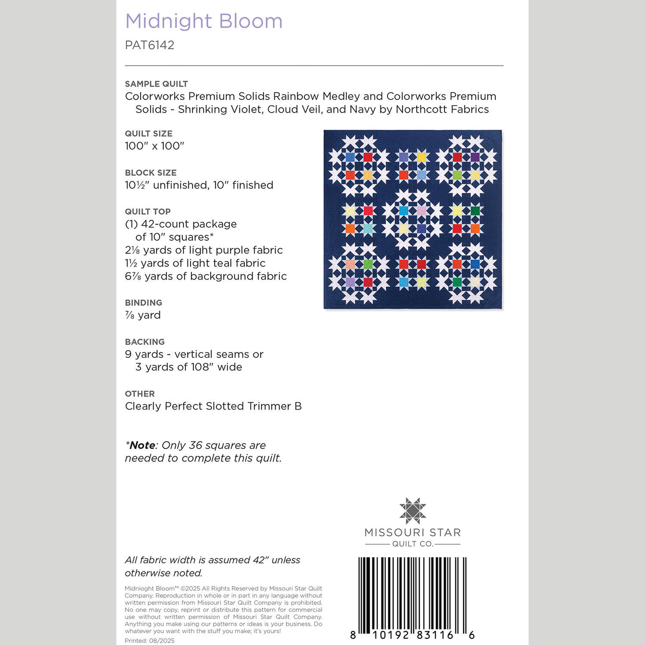 Midnight Bloom Quilt Pattern by Missouri Star