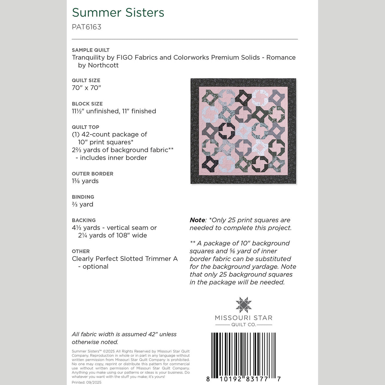 Summer Sisters Quilt Pattern by Missouri Star