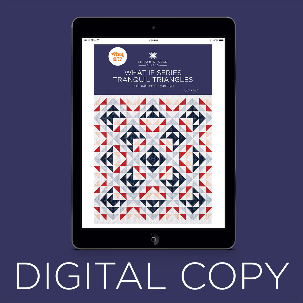 Digital Download - What If Series - Tranquil Triangles Quilt Pattern b