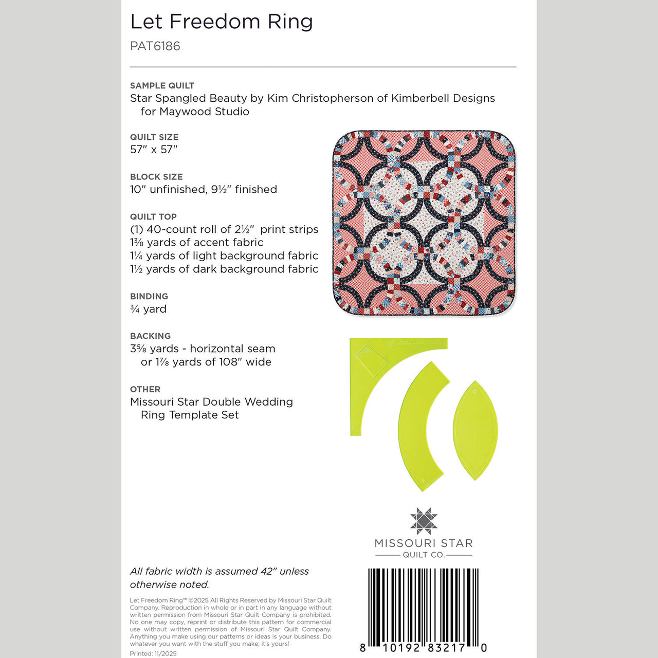 Digital Download - Let Freedom Ring Quilt Pattern by Missouri Star
