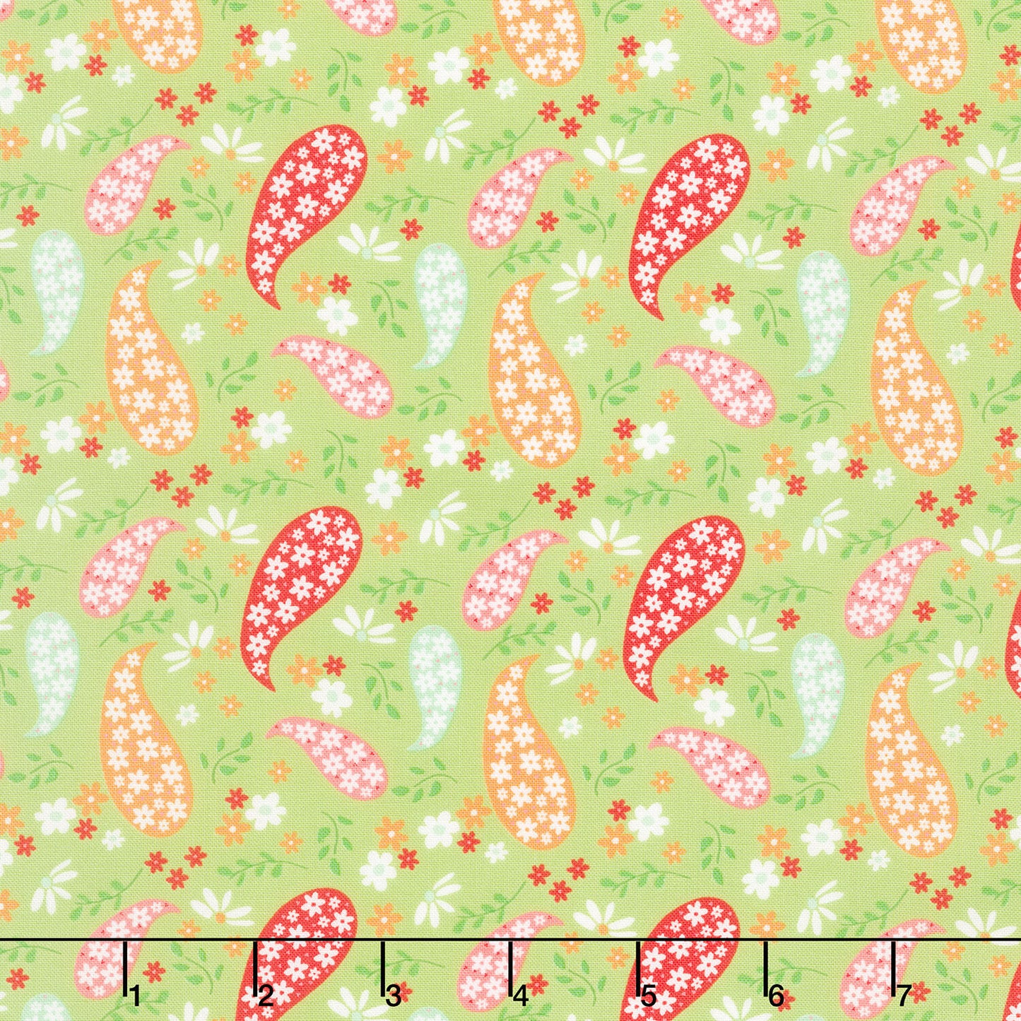Raspberry Summer - Paisley Lime Yardage