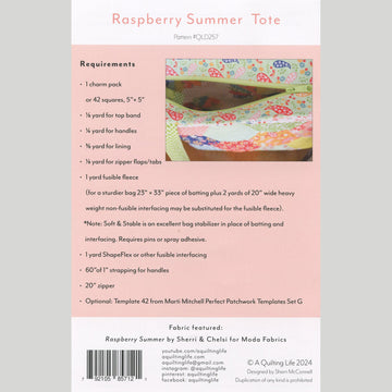 Raspberry Summer Tote Bag Pattern