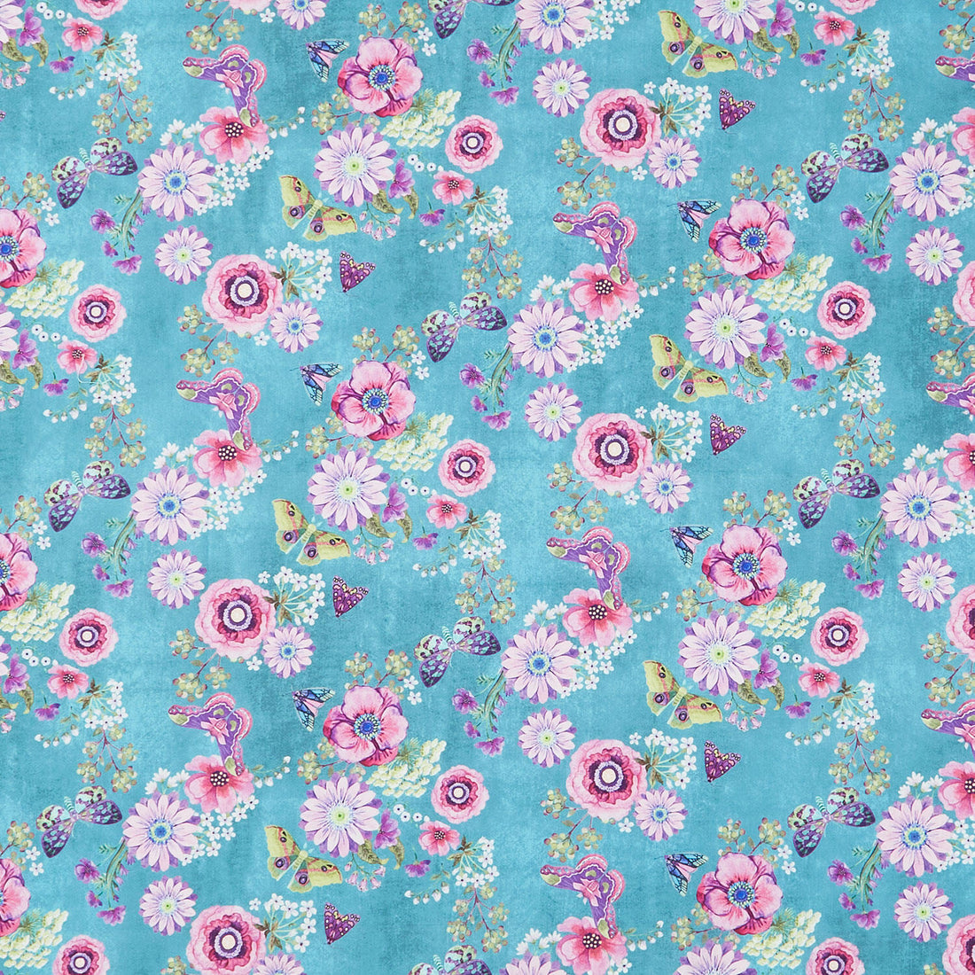 Nightshade - Floral Teal Multi Yardage