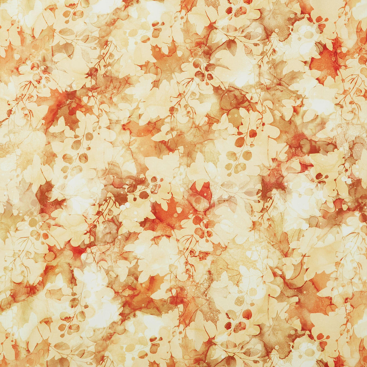 Autumn Breeze - Leaf Texture Ochre Yardage