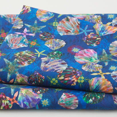 Oceanica Favorites - Seashells Navy 2 Yard Cut