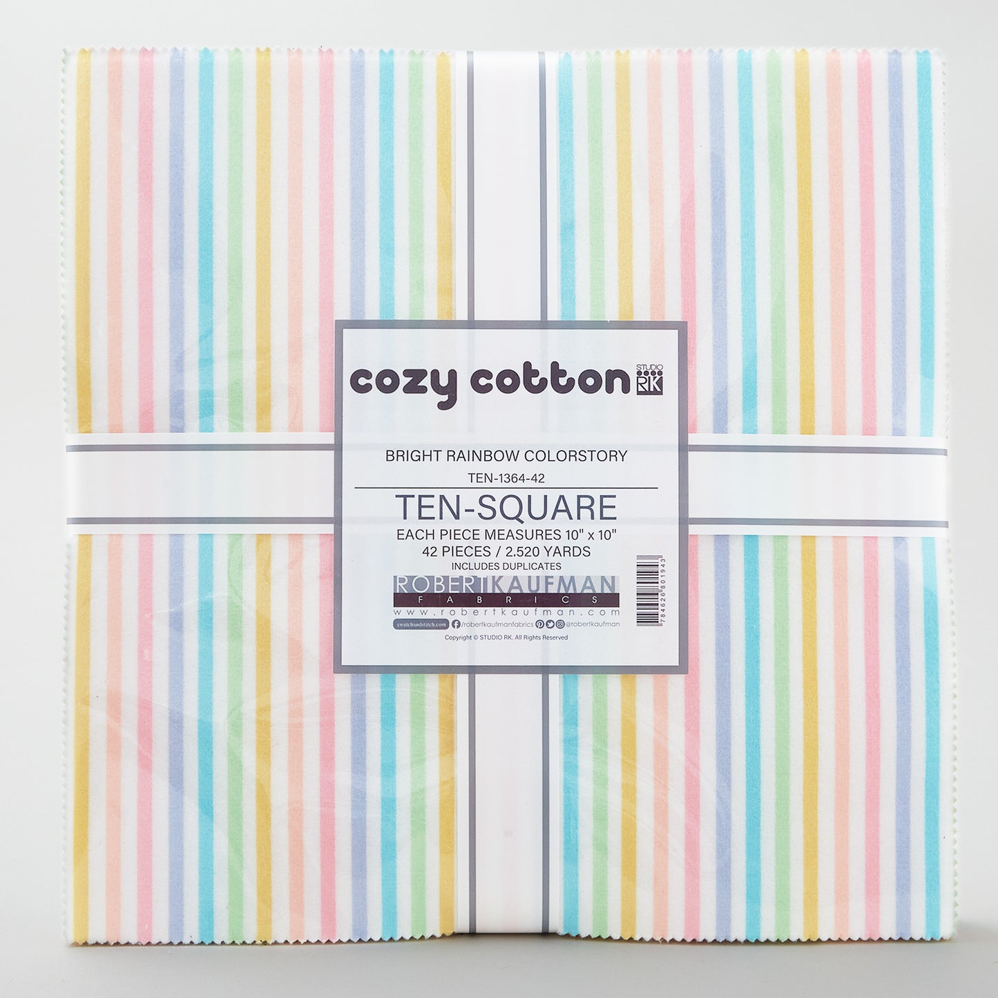 Cozy Cotton Flannels Bright Rainbow Ten Squares