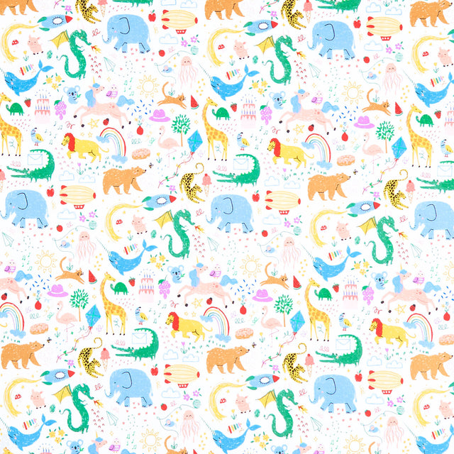 Get Your Cray-on - Crayola Main White Yardage