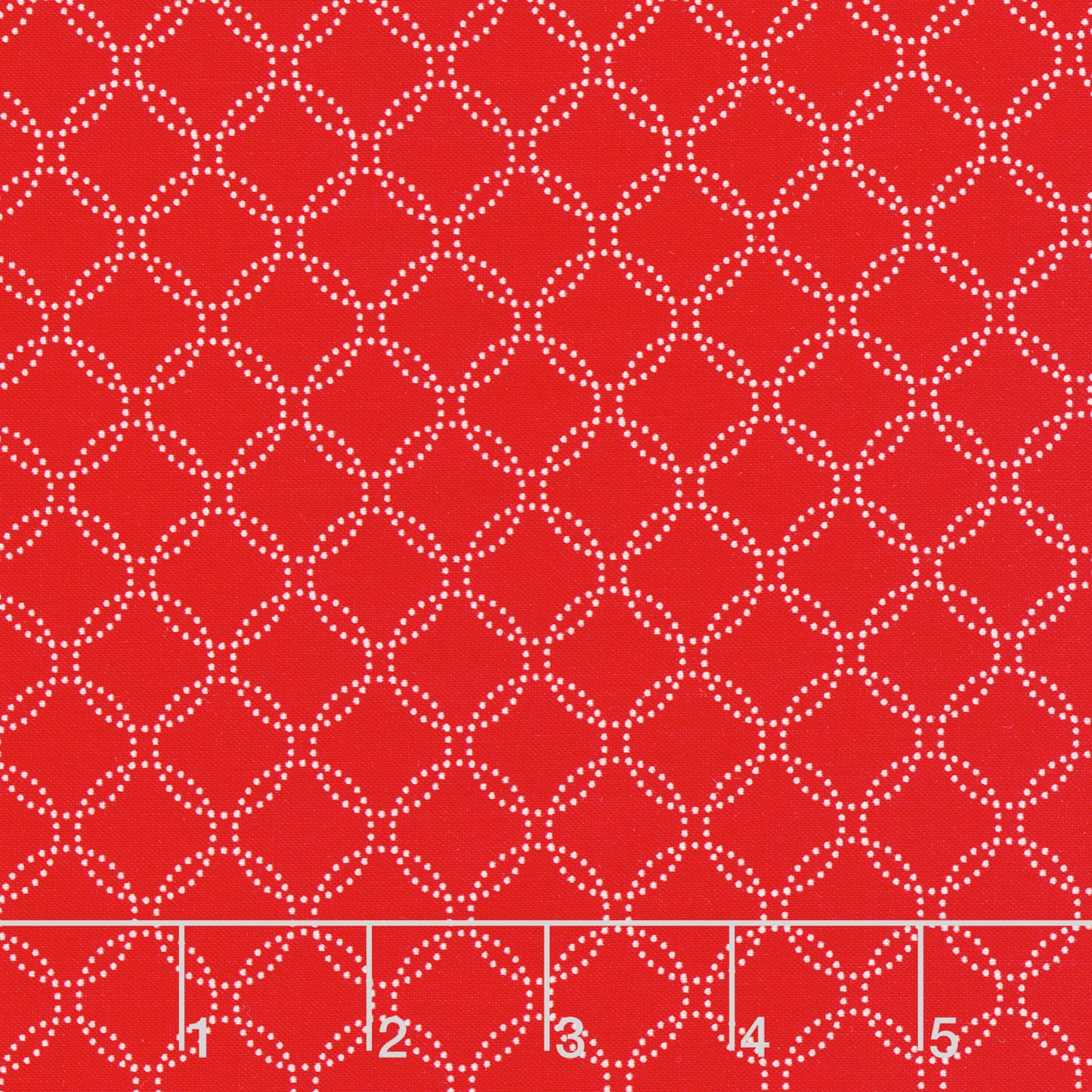 Garden Redwork - Geo Dotted Circle Red Yardage