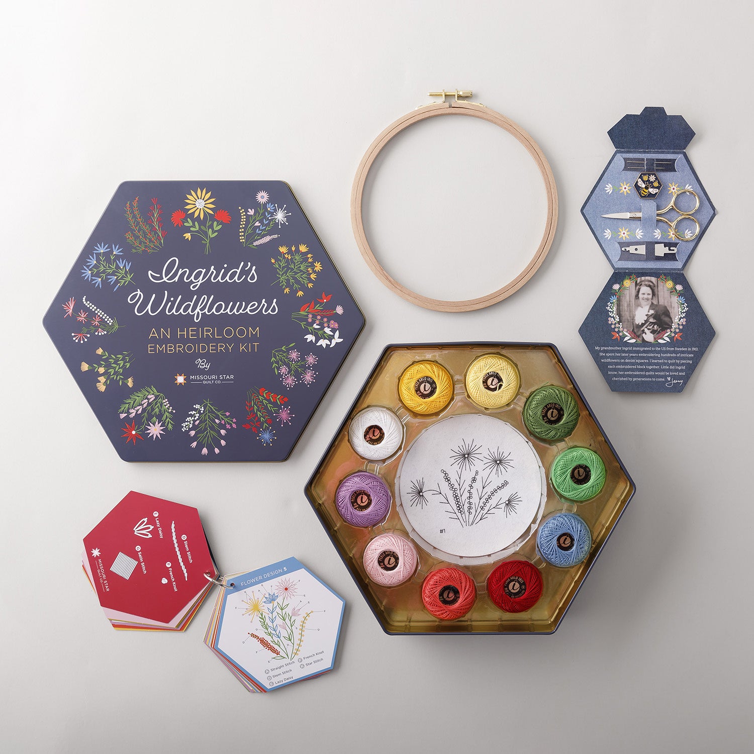 Ingrid's Wildflowers - An Heirloom Embroidery Kit by Missouri Star