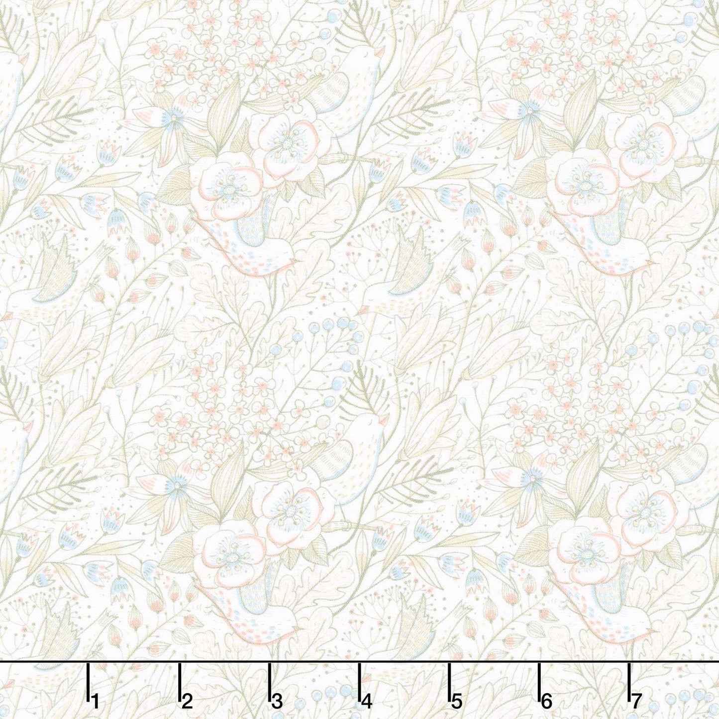 Whimsy - Tweets Cream Yardage