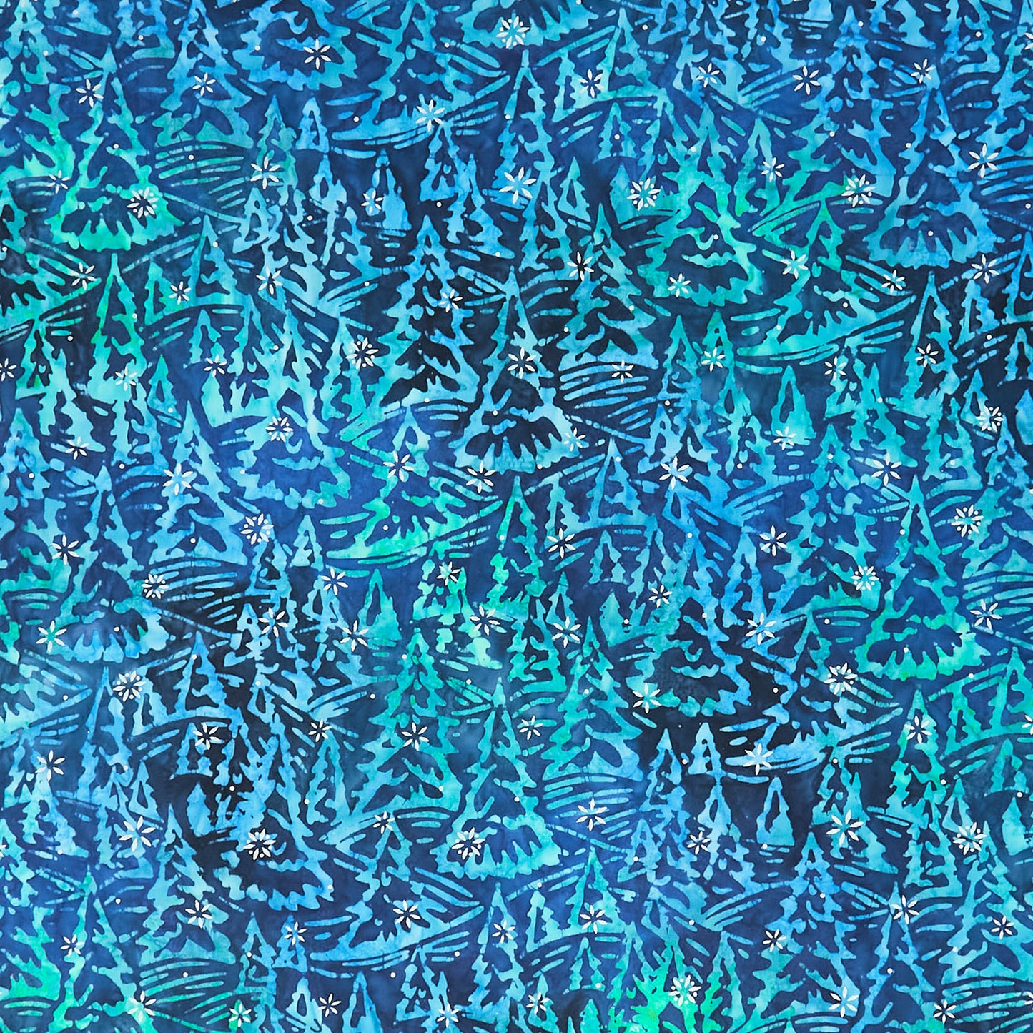 Artisan Batiks - Snowscape Forest Lapis Metallic Yardage