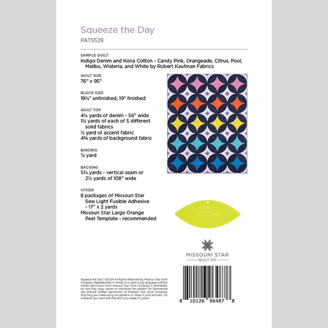 Digital Download - Squeeze the Day Quilt Pattern by Missouri Star