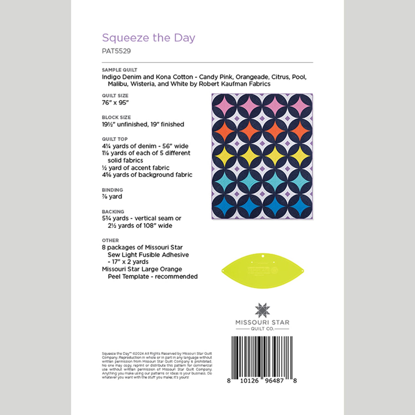 Digital Download - Squeeze the Day Quilt Pattern by Missouri Star