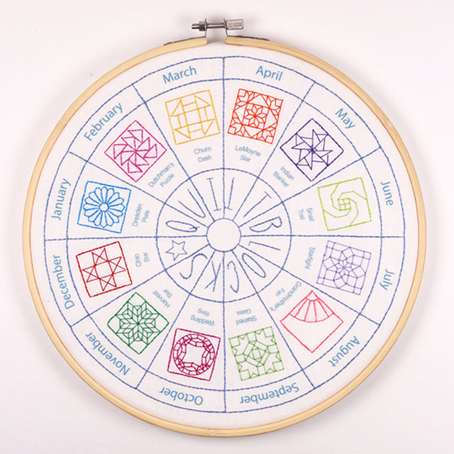Quilt Blocks Calendar Embroidery Kit