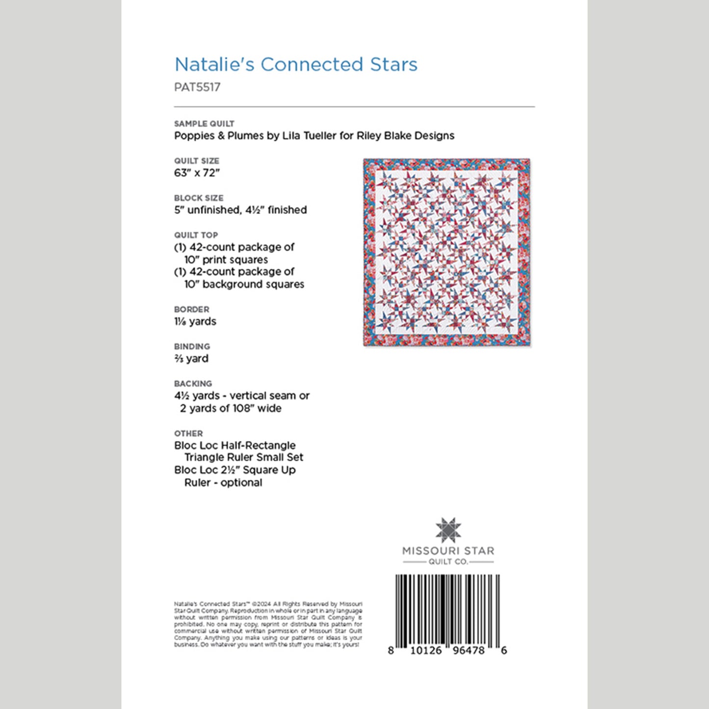 Natalie's Connected Stars Quilt Pattern by Missouri Star