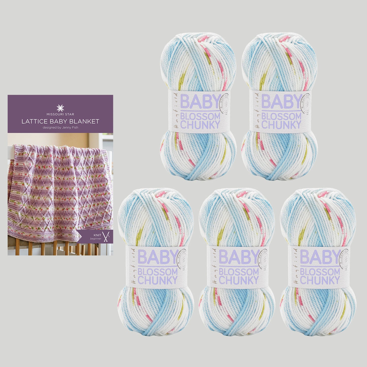 Lattice Baby Blanket Kit - Bluebell