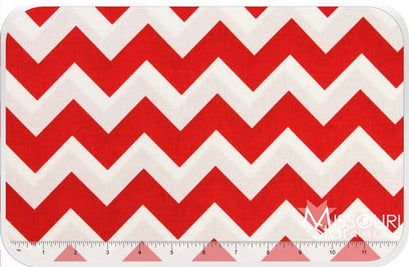 Medium Cotton Chevron - Red Yardage