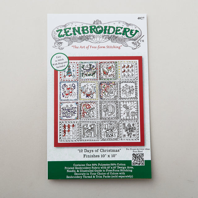 Zenbroidery Twelve Days of Christmas Embroidery Kit