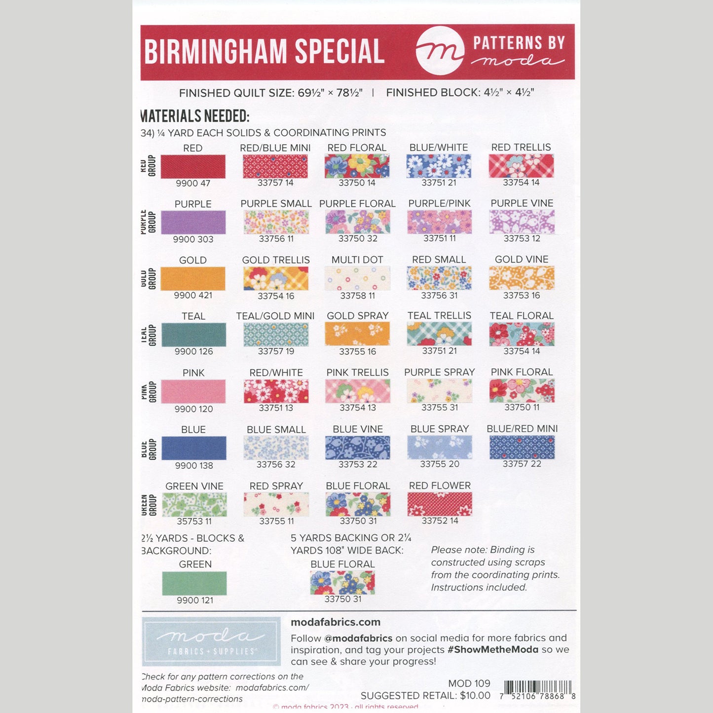 Birmingham Special Quilt Kit