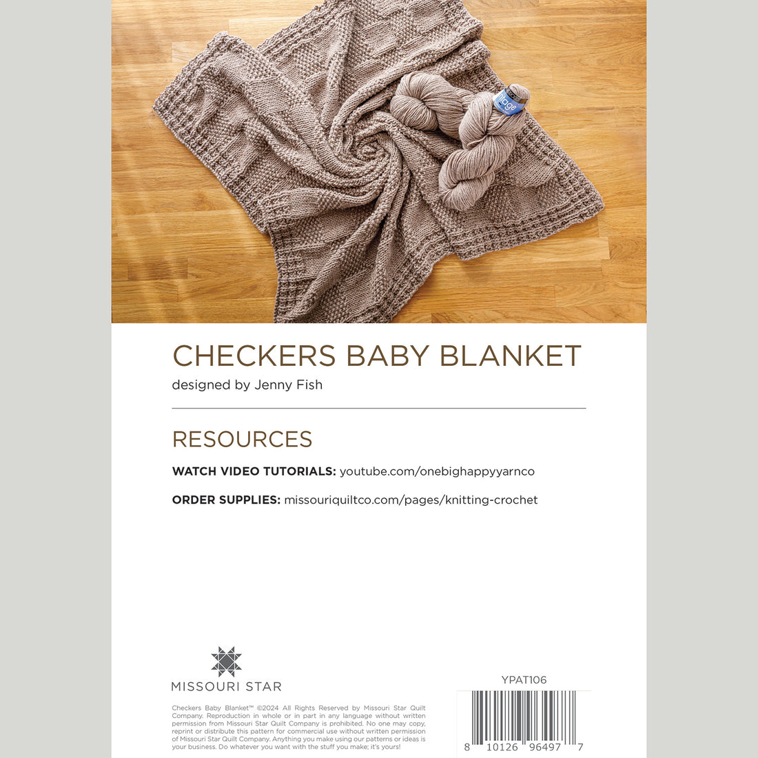 Digital Download - Checkers Baby Blanket Knitting Pattern