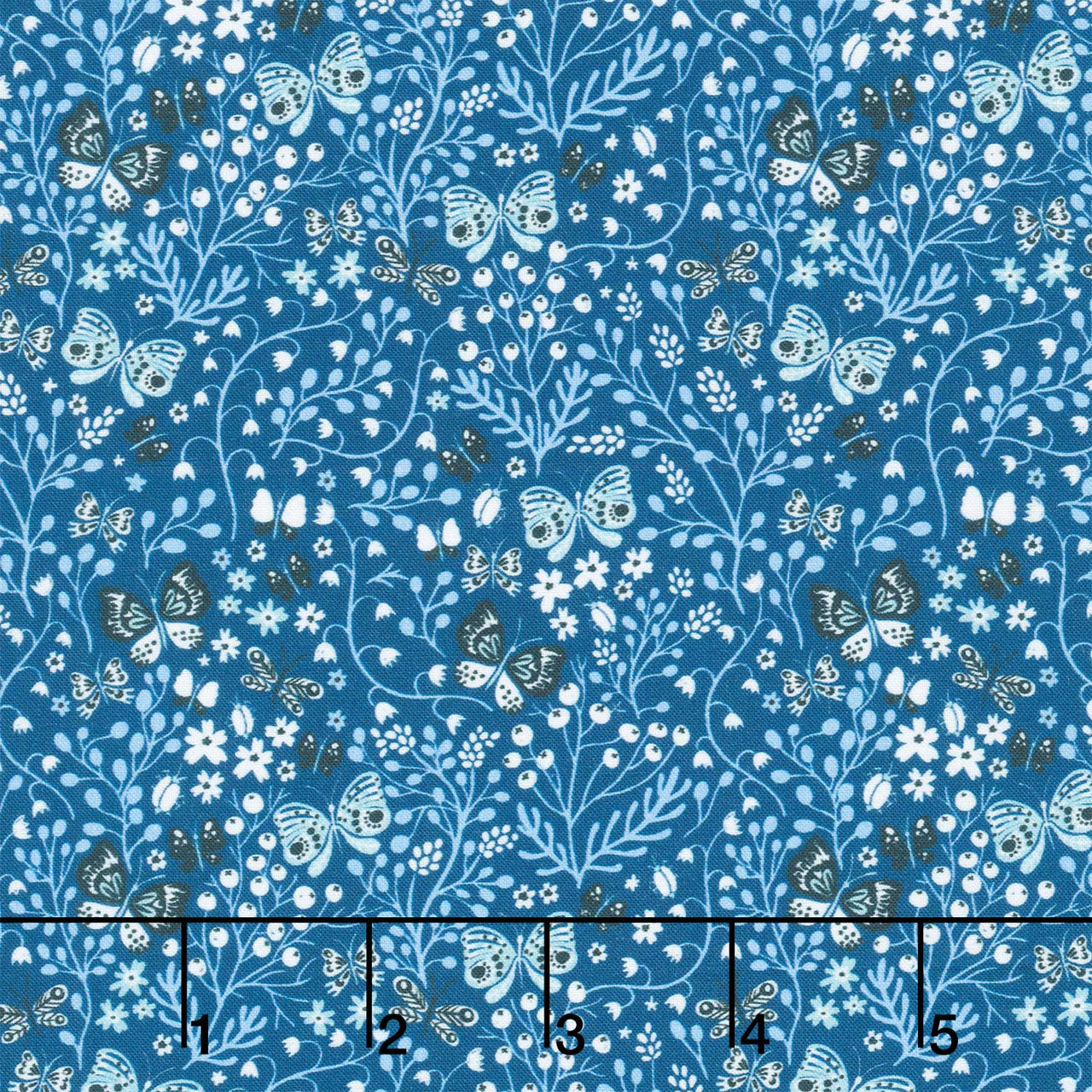 Whimsy - Butterflies Blue Yardage