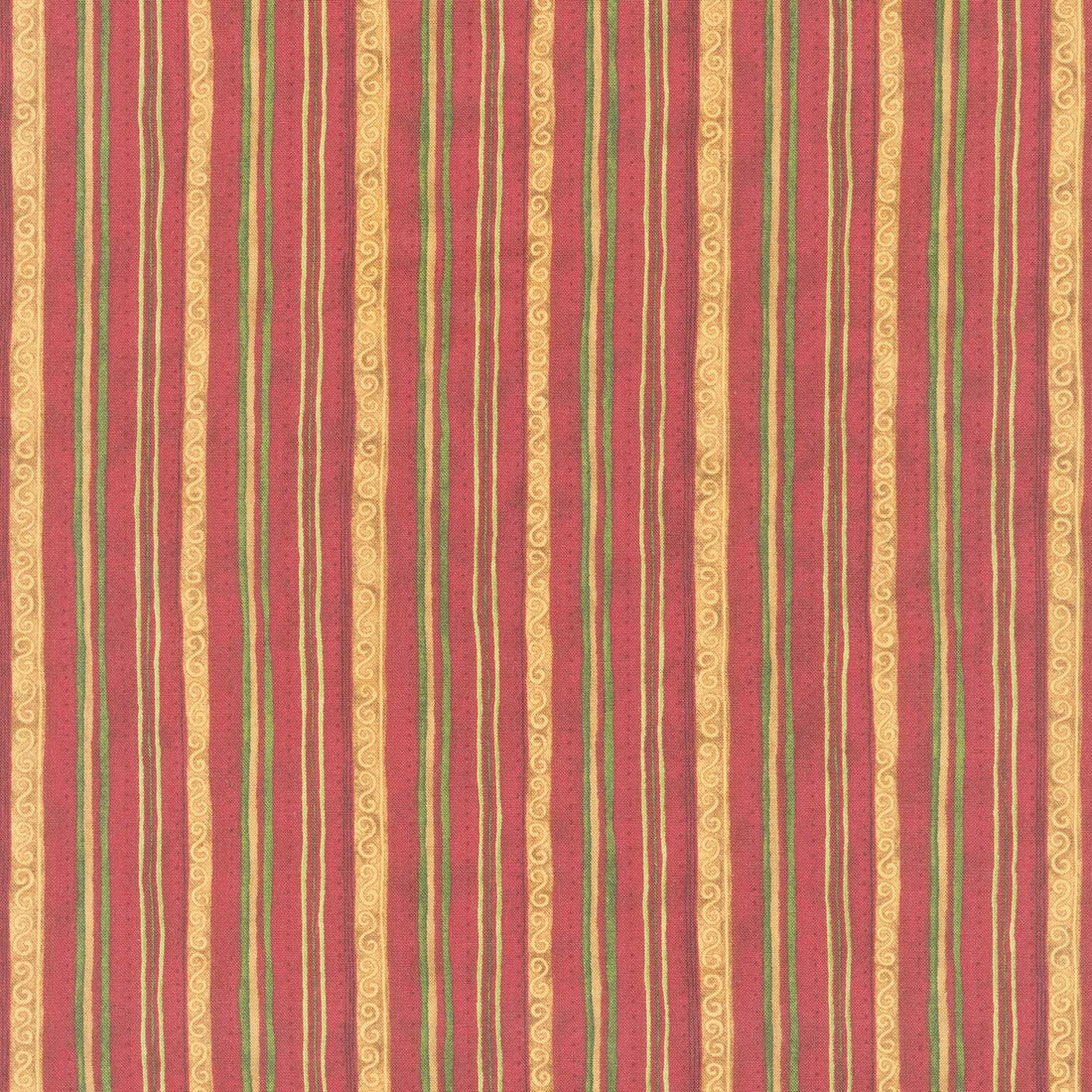 Star Of Wonder, Star Of Light - Scroll Stripe Red Yardage