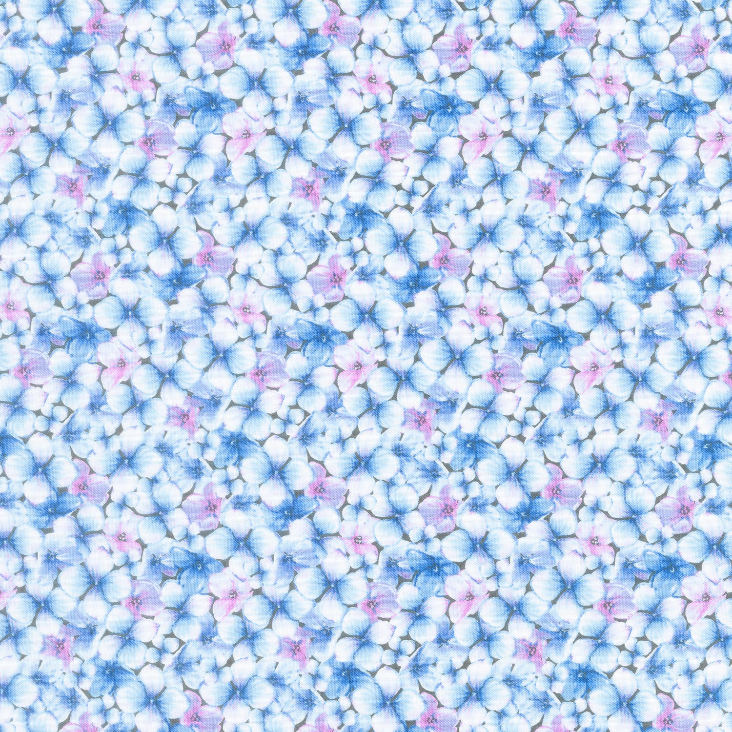 Rhapsody in Blue - Packed Petals Blue Purple Yardage