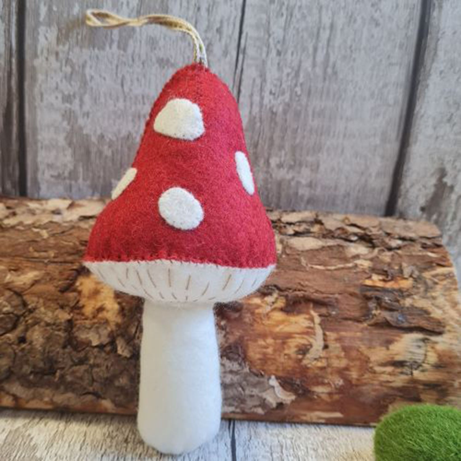 Toadstool Wool Felt Embroidery Applique Ornament Kit