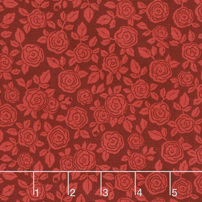 Hedge Rose - Floral Red Yardage