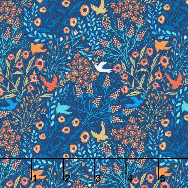 Whimsy - Doves Blue Yardage